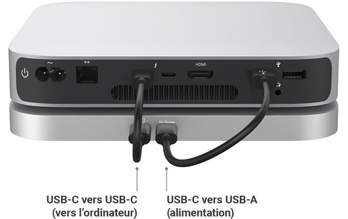 Station d'accueil USB-C pour Mac mini avec slot SSD M.2 NVMe/SATA / HDD 2,5" - Station d'accueil ...